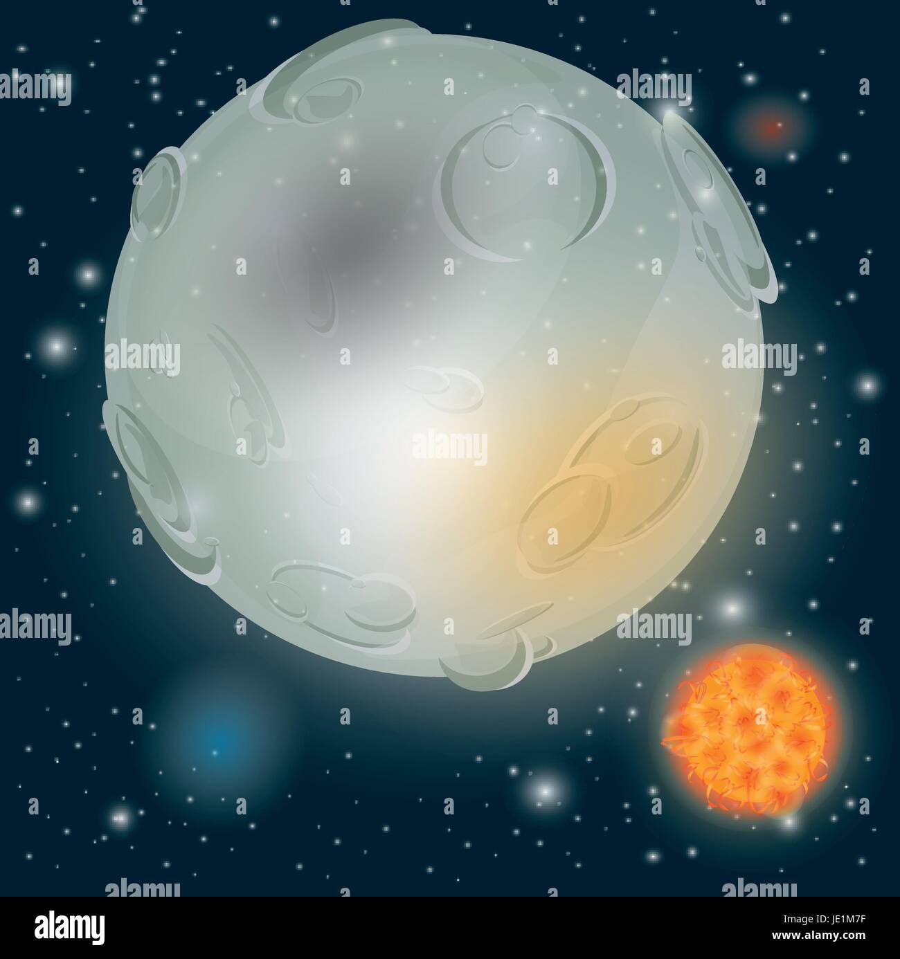 Sun and moon and suns and moons eclipse. Astronomy sky, vector ...