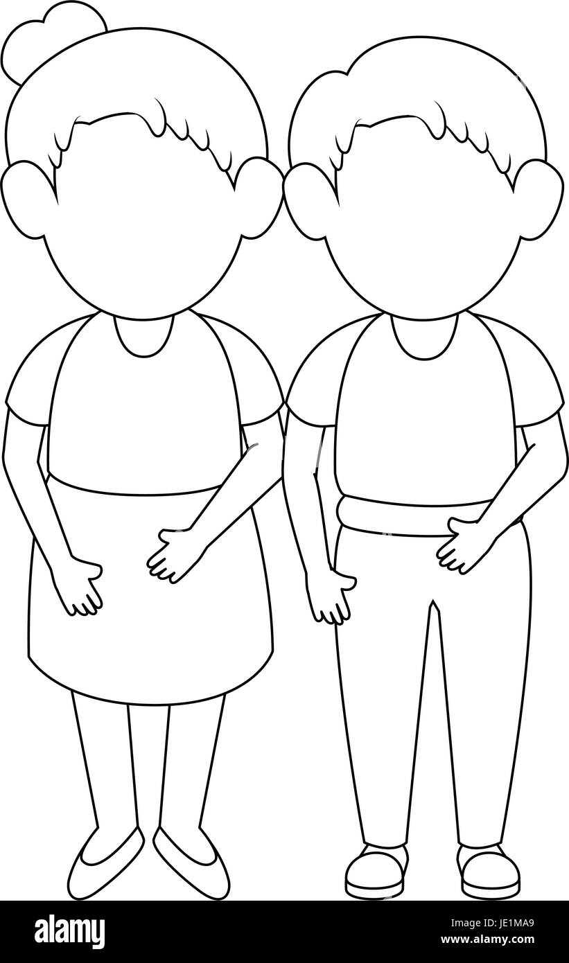 girl and boy stand up icon vector illustration graphic design Stock ...