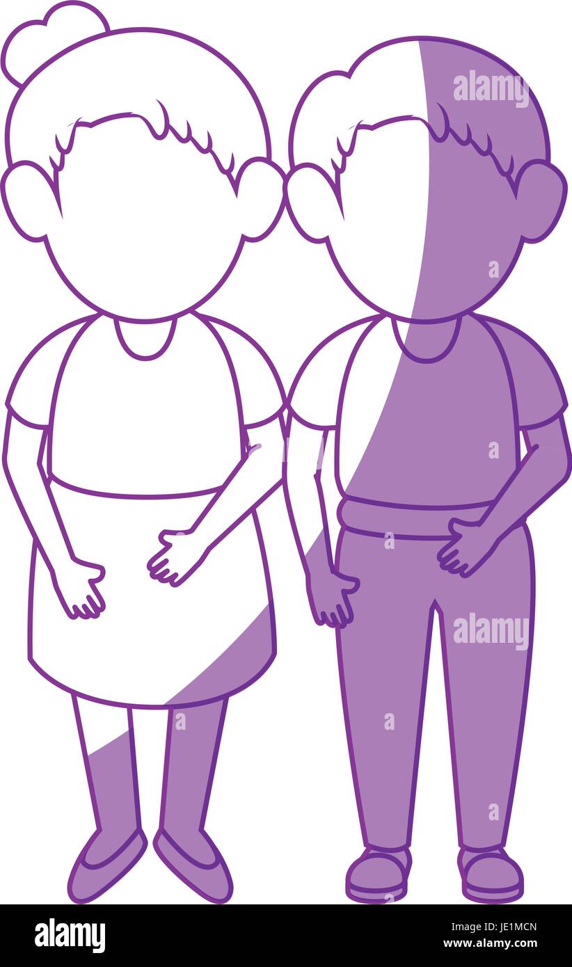 girl and boy stand up icon vector illustration graphic design Stock ...