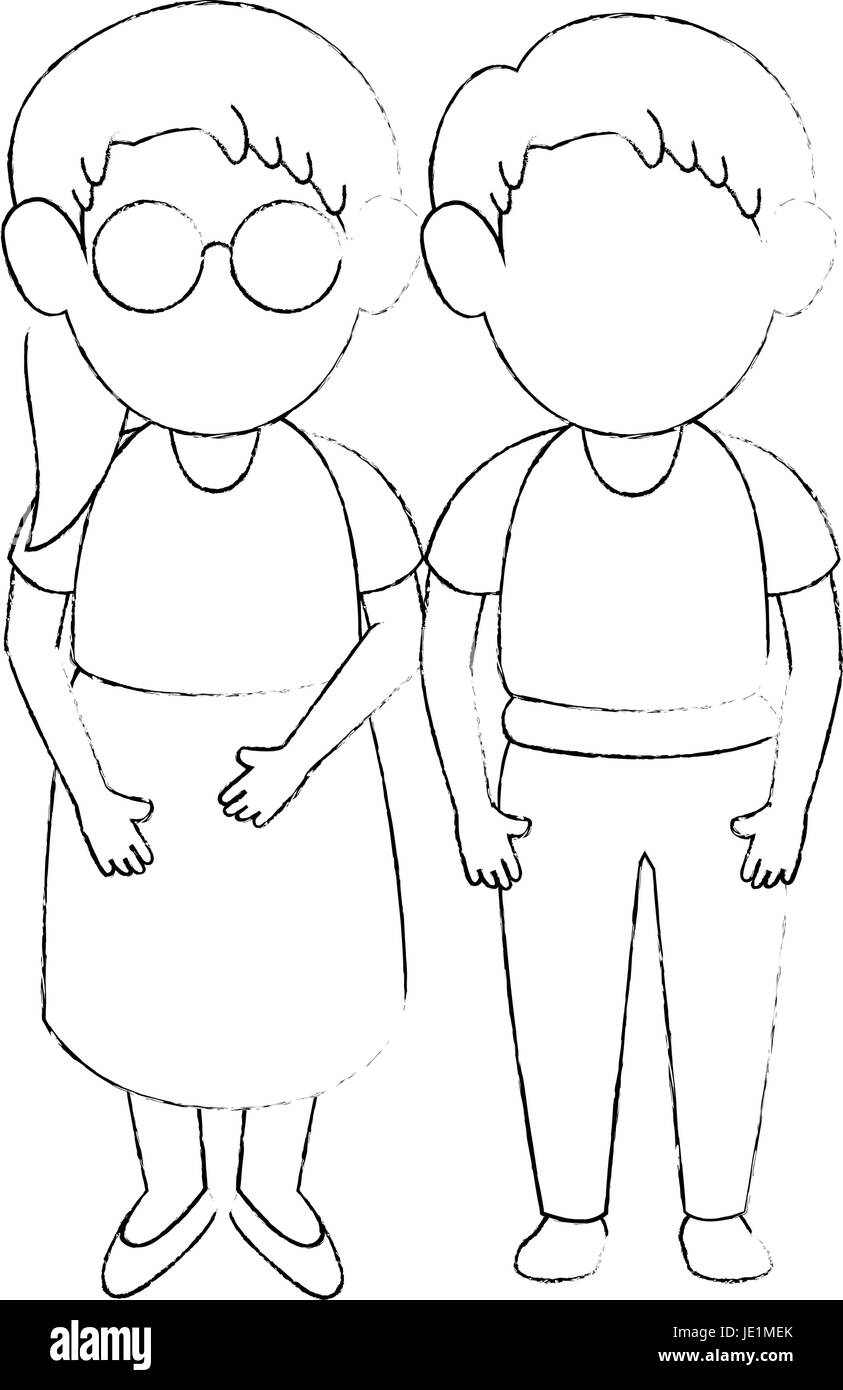 girl and boy stand up icon vector illustration graphic design Stock ...