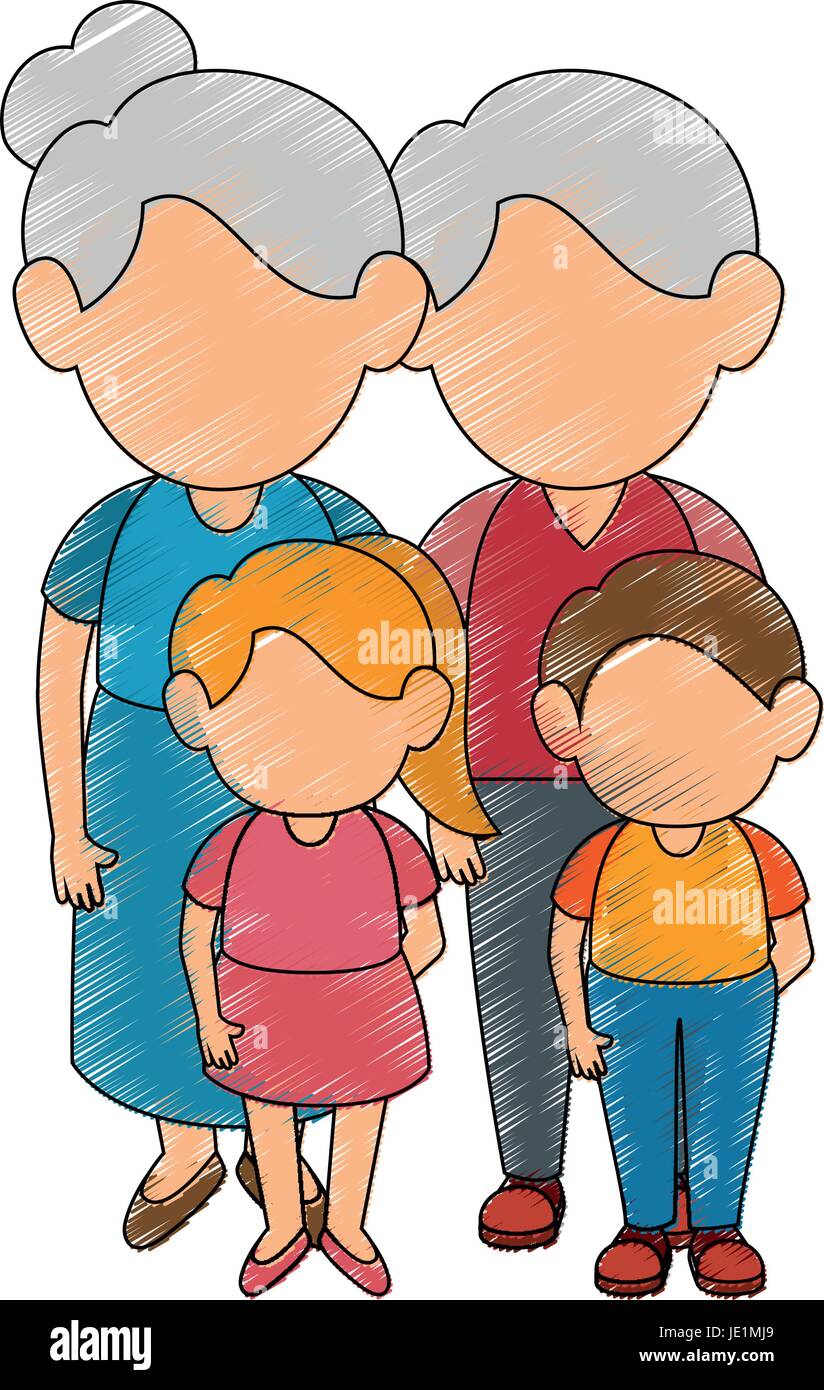 grandmother and grandfather stand up icon vector illustration graphic ...