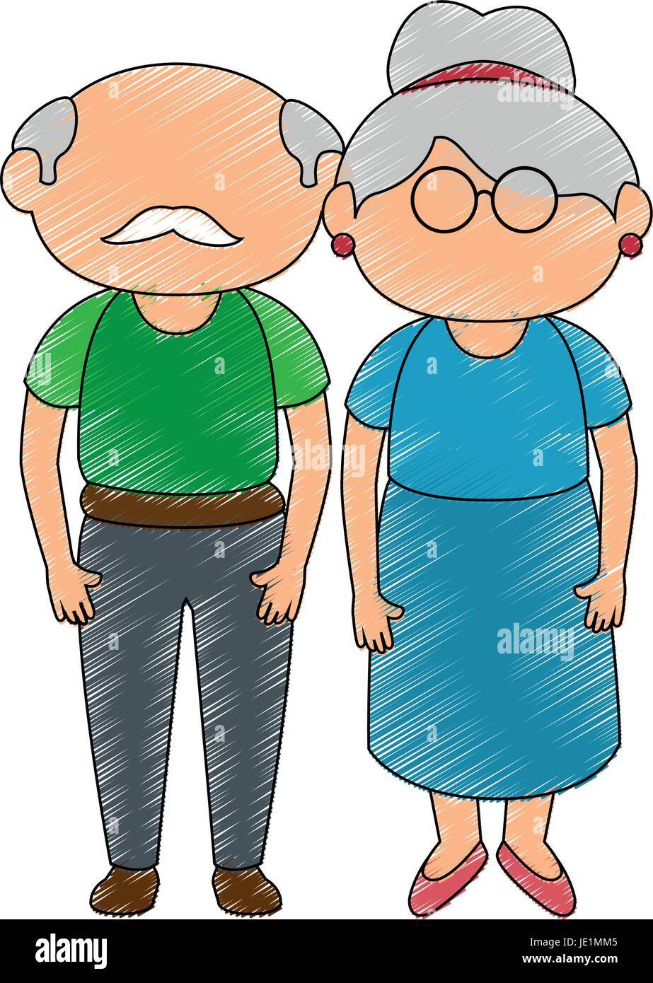 grandmother and grandfather stand up icon vector illustration graphic ...