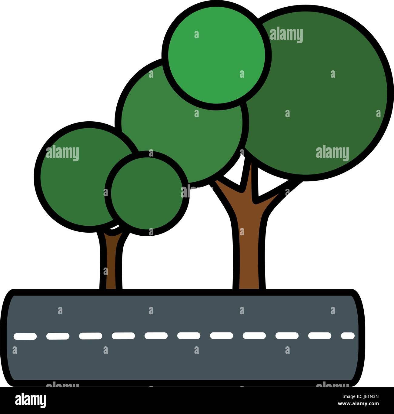 isolates trees on highway Stock Vector Image & Art - Alamy