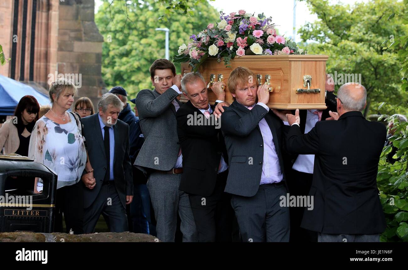 The coffin of Nell Jones, 14, who was killed in the Manchester Arena ...