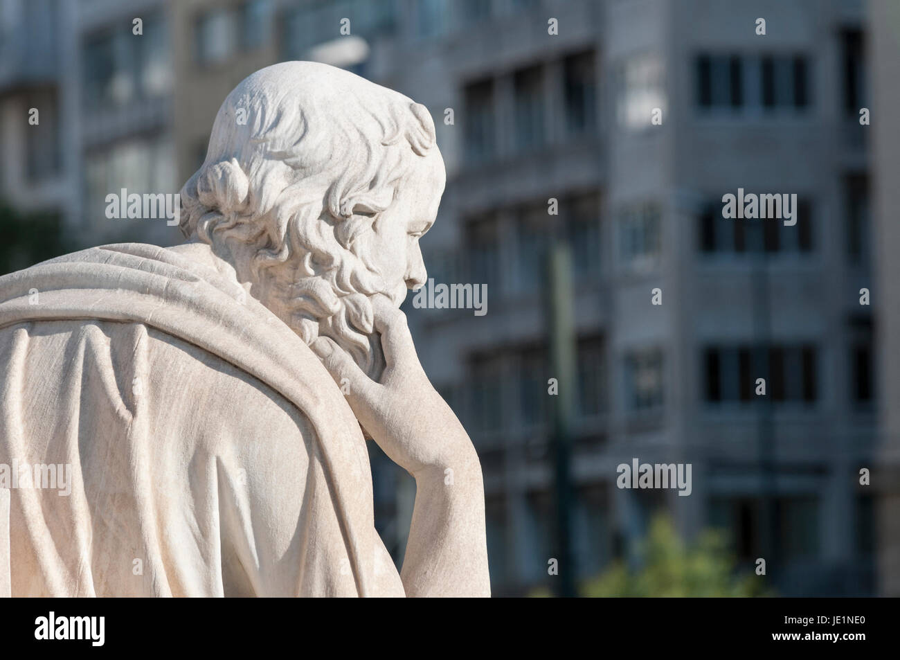 classical statue of Socrates from back side Stock Photo - Alamy