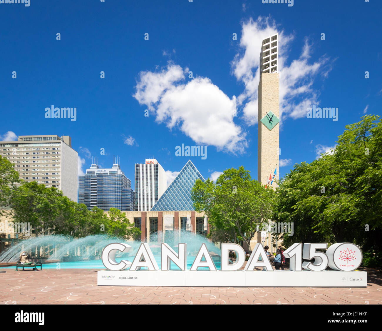 The official 3D Canada 150 sign at Sir Winston Churchill Square in ...