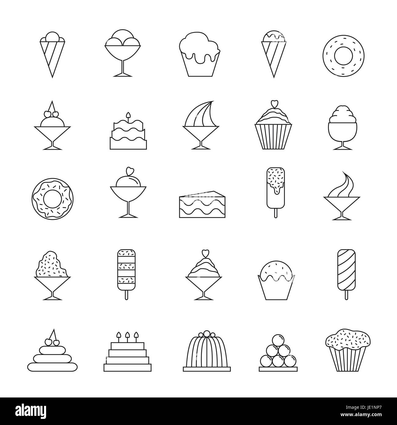 Set candy icon line Cut Out Stock Images & Pictures - Alamy