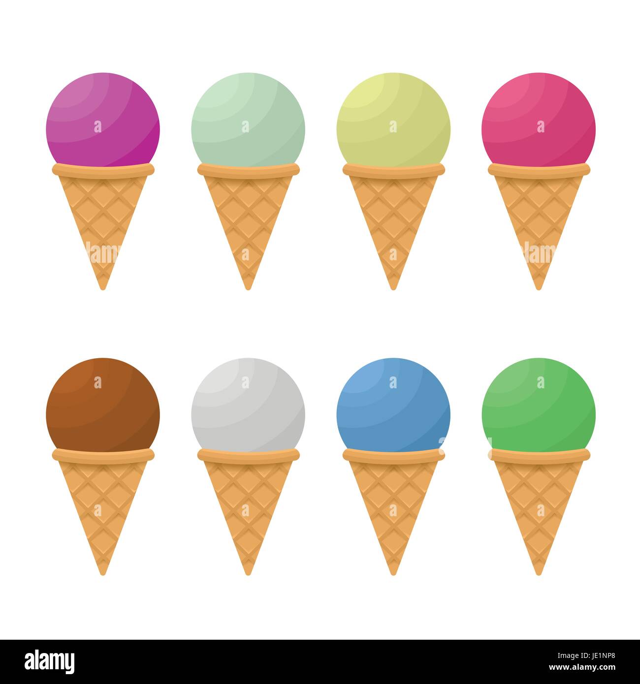 Ice cream cones green Stock Vector Images - Alamy