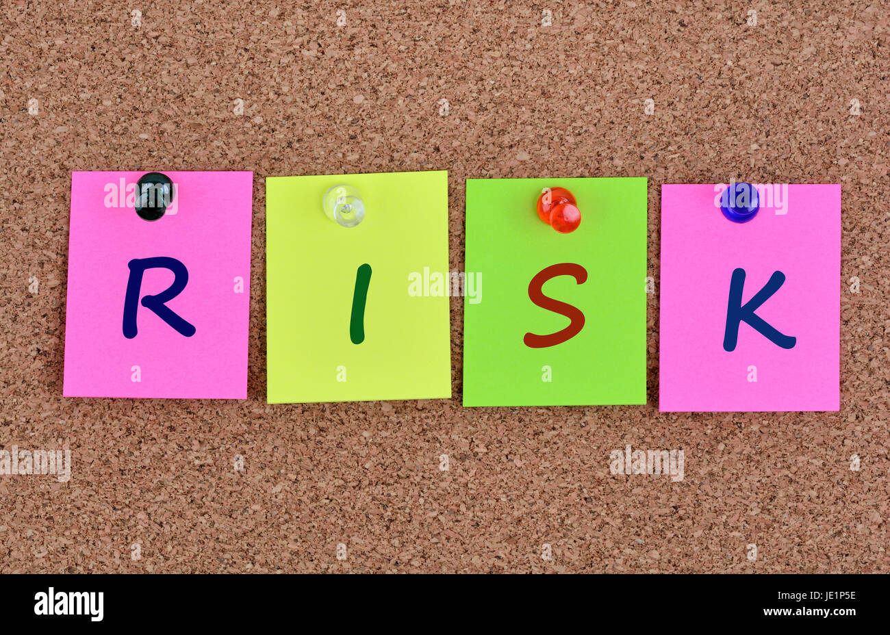 Risk word on colorful notes Stock Photo - Alamy