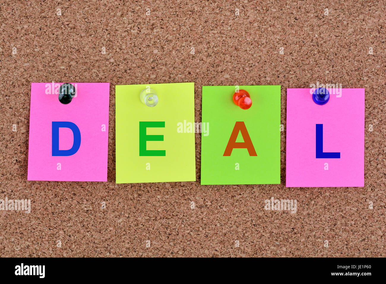 Deal word on colorful notes Stock Photo - Alamy