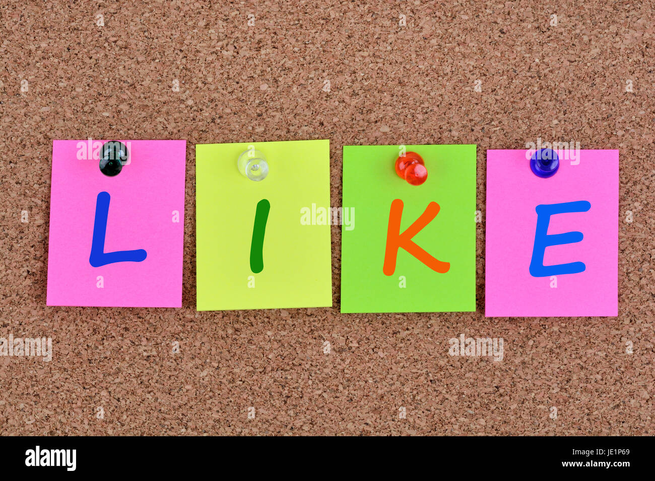 Like word on colorful notes Stock Photo - Alamy