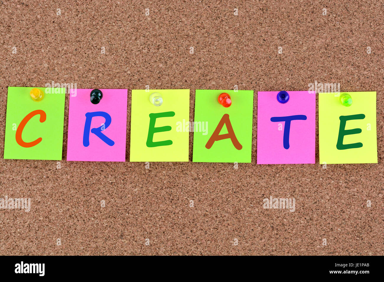 Create word on colorful notes Stock Photo - Alamy
