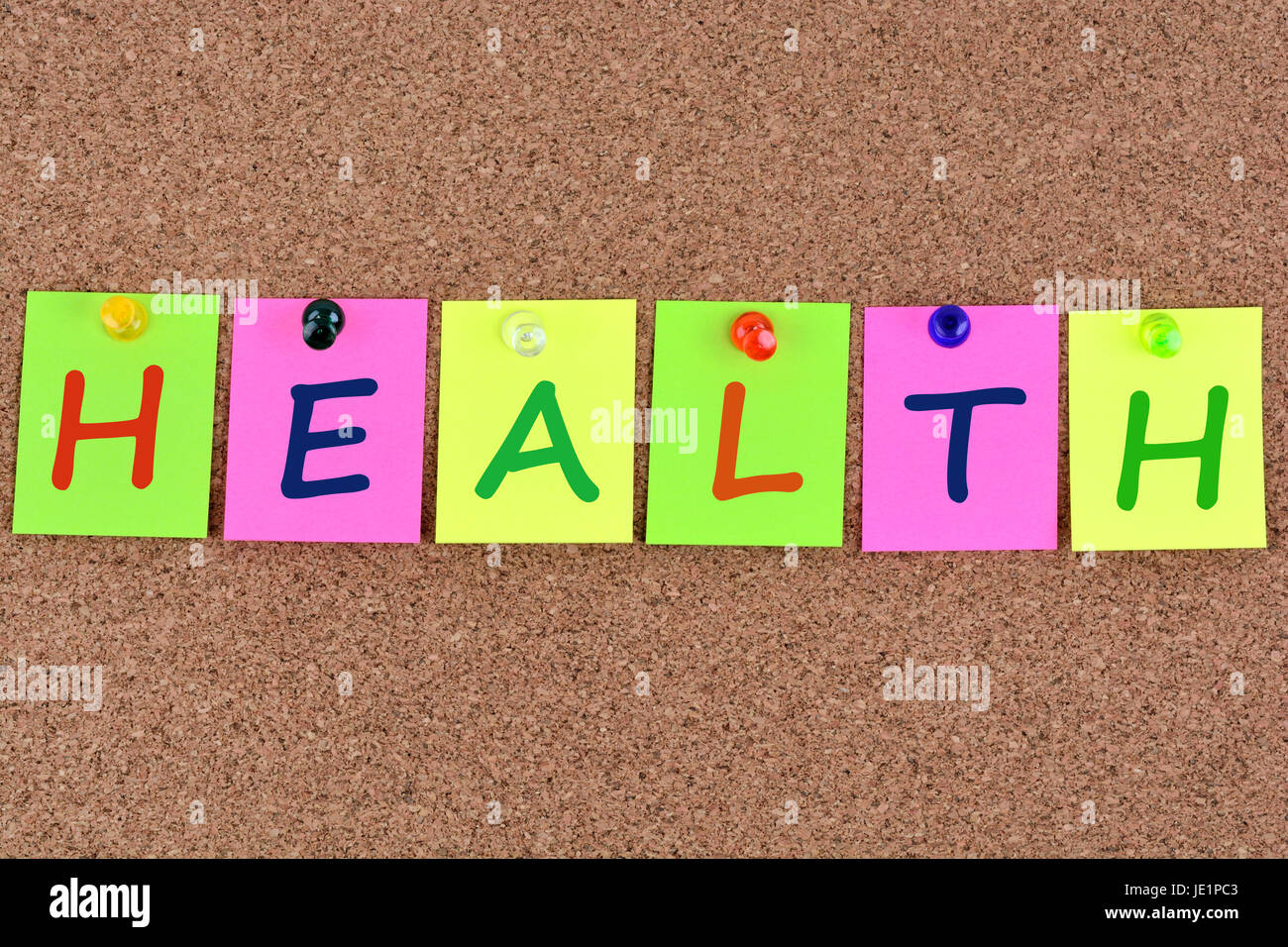 Health word on colorful notes Stock Photo - Alamy