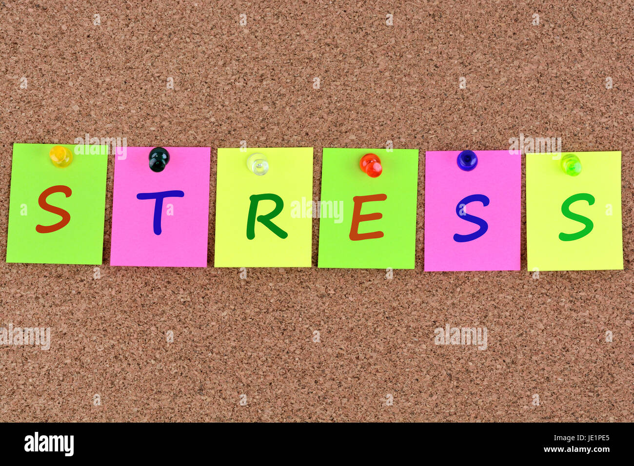 Stress word on colorful notes Stock Photo - Alamy
