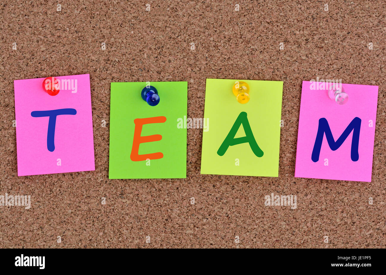 Team word on colorful notes Stock Photo - Alamy