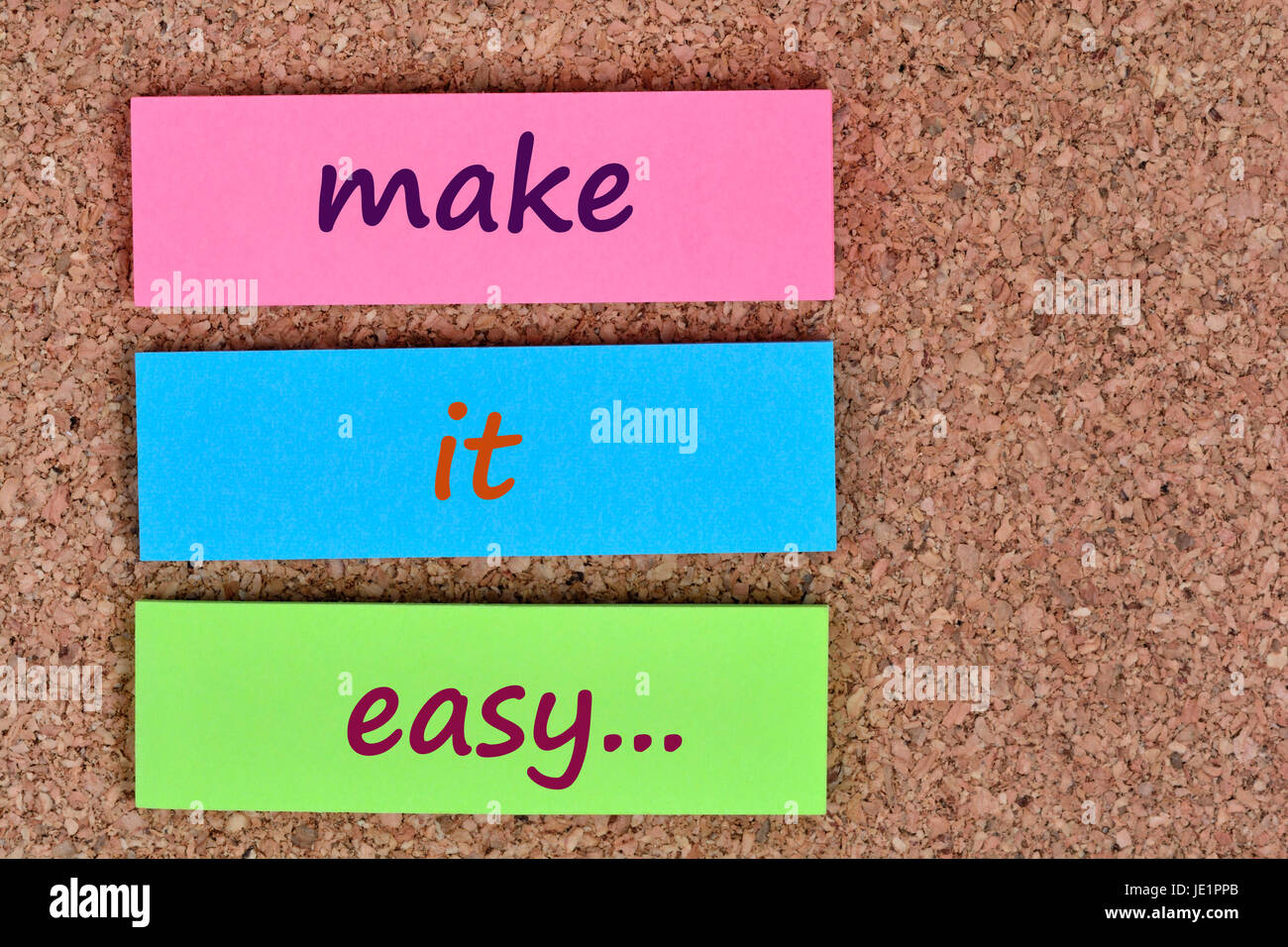 Make it easy words on colorful notes Stock Photo - Alamy