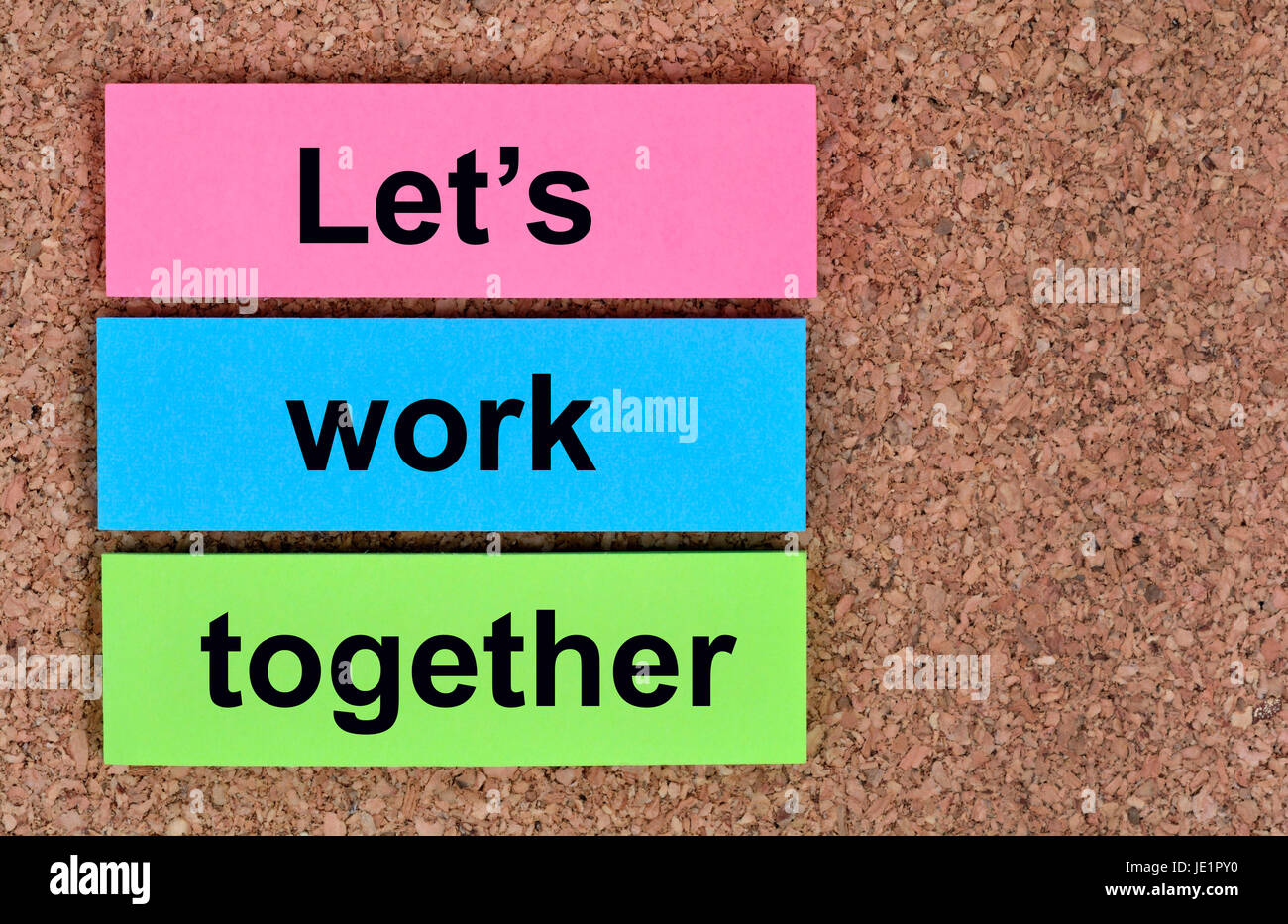 Let's work together words on colorful notes Stock Photo - Alamy