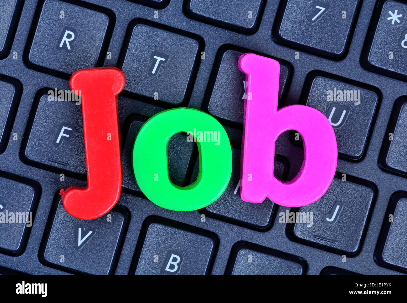 Job word on computer keyboard closeup Stock Photo - Alamy