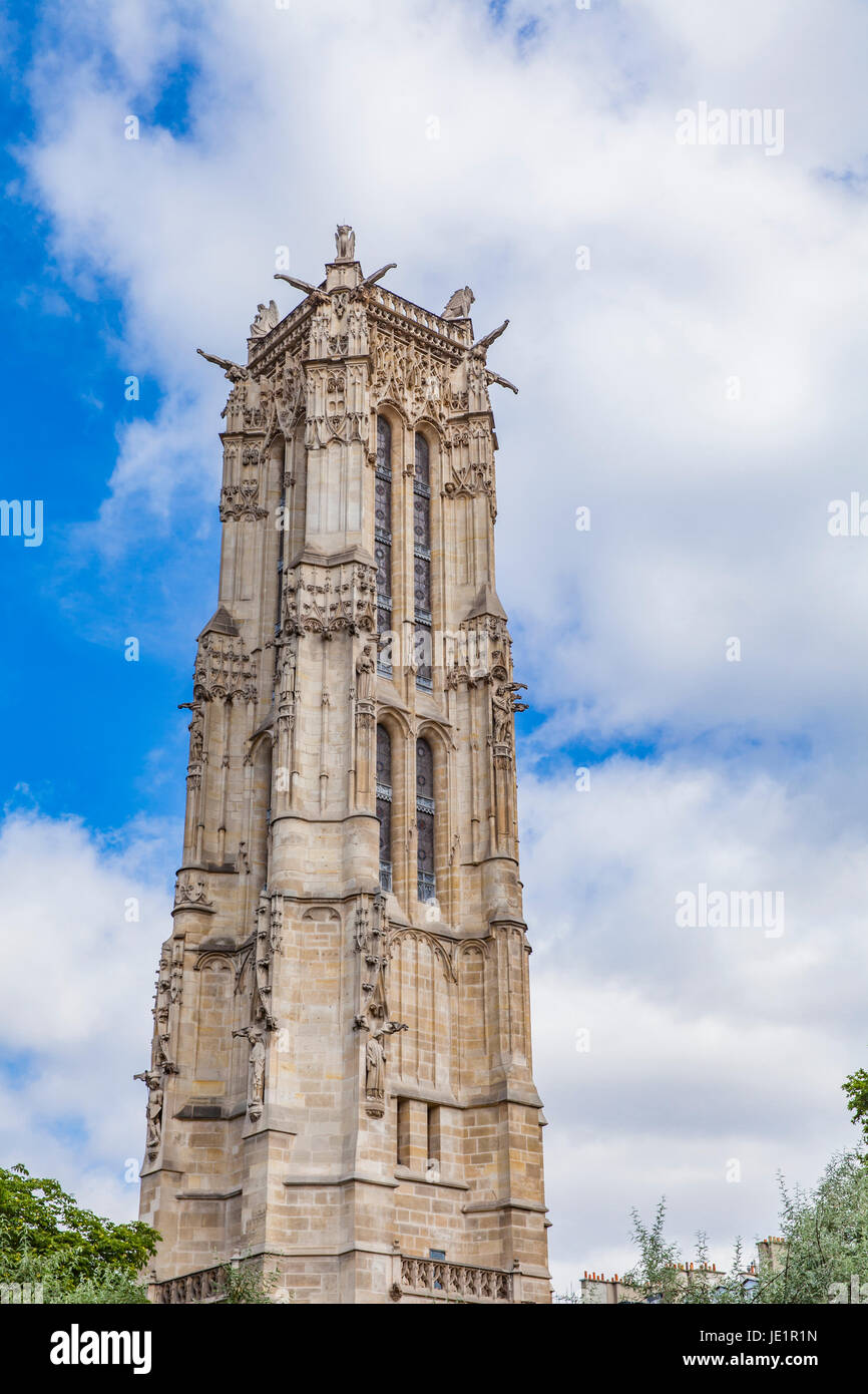 Detail of the Saint Jacques Tower in Paris, France Stock Photo - Alamy