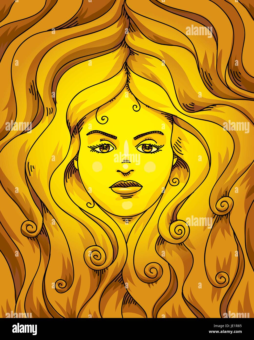Illustration of a cartoon golden woman Stock Vector Image & Art - Alamy