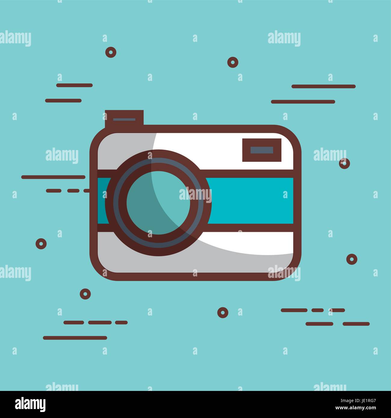 White and blue camera icon over blue background vector illustration ...