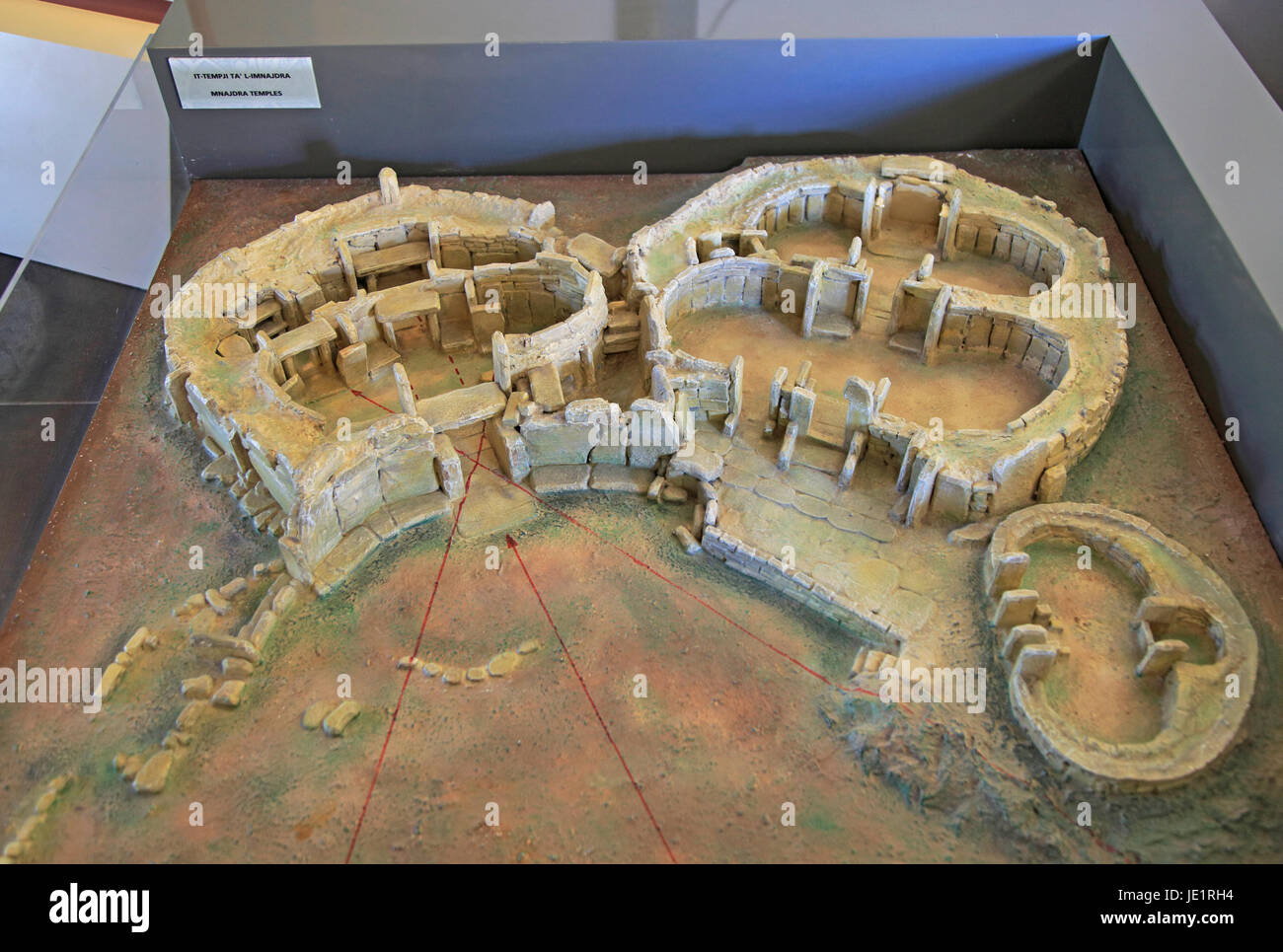 Model of Mnajdra neolithic megalithic prehistoric temple complex site ...