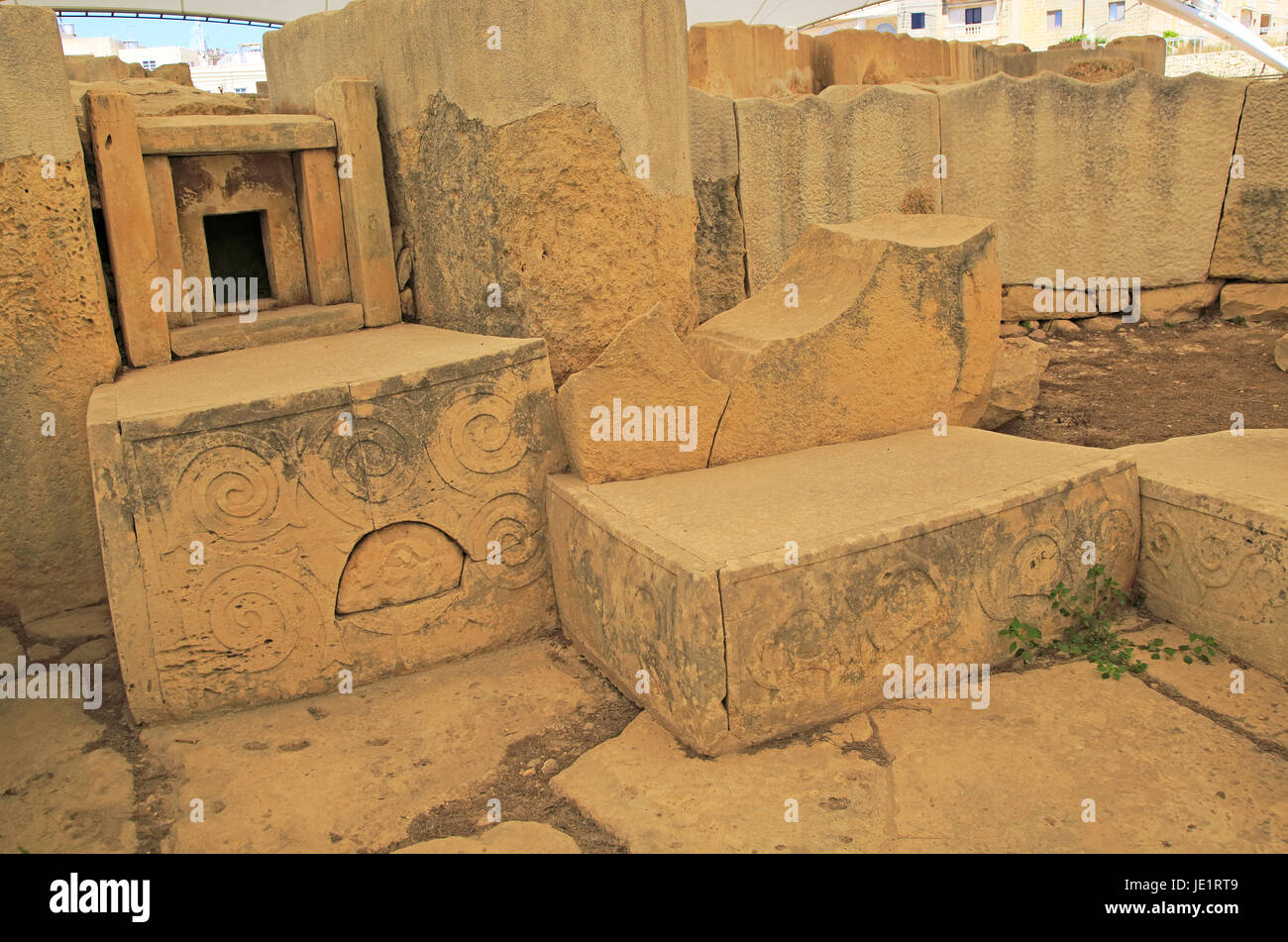 Tarxien neolithic megalithic prehistoric temple complex site, Malta ...