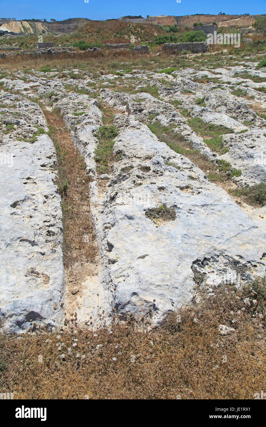 Misrah Ghar il-Kbir, Clapham Junction, prehistoric cart ruts tracks ...