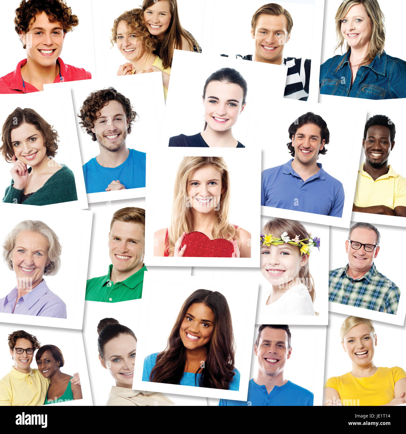 Collection of different smiling people Stock Photo - Alamy