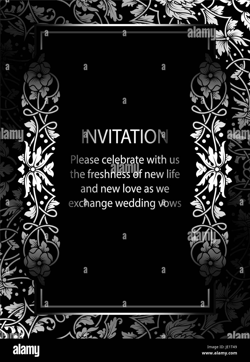 Black And Silver Invitation Background