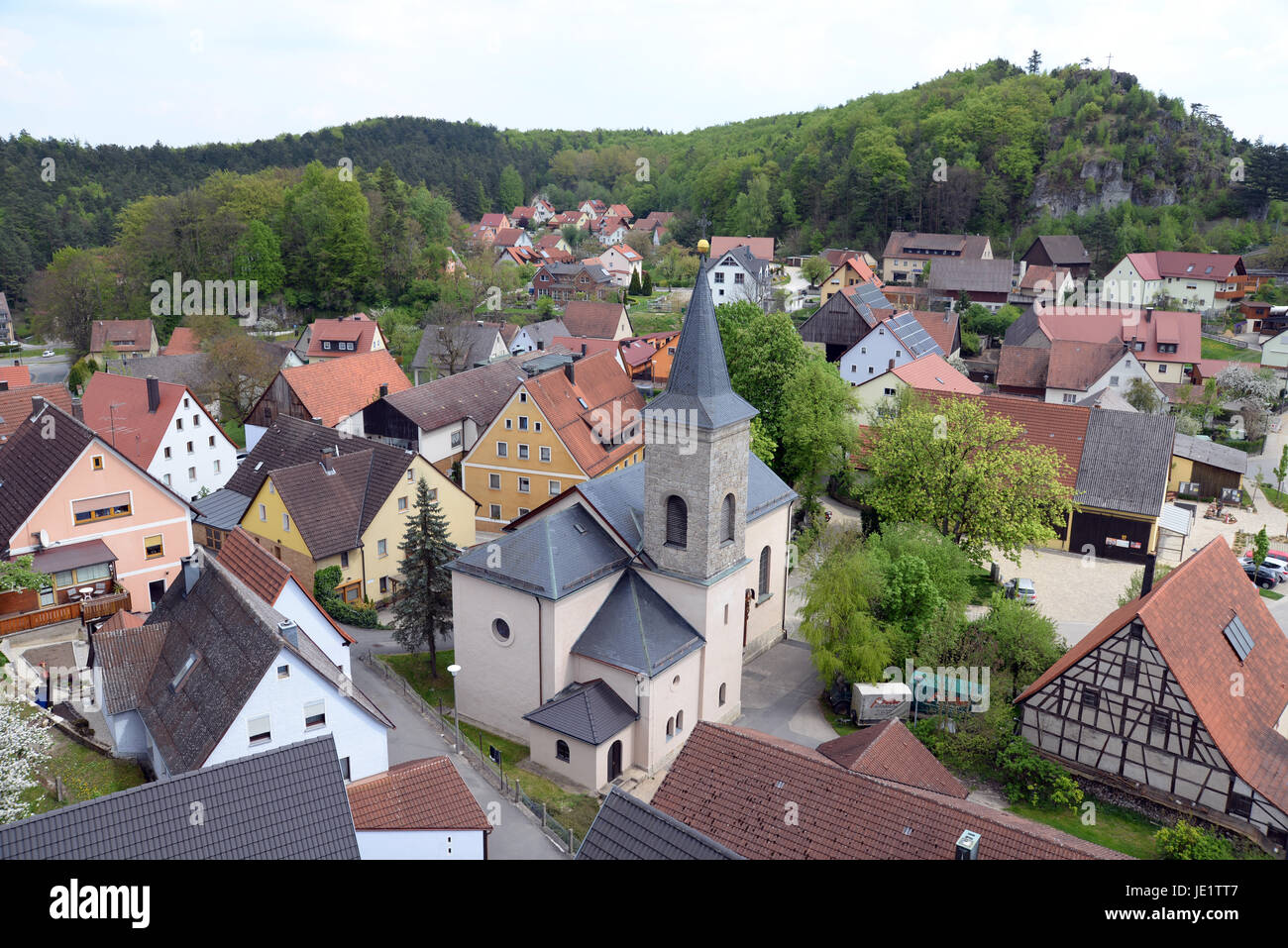 Hartenstein, franken, frankenalb, bayern, dorf, kirche, ort, ortschaft ...