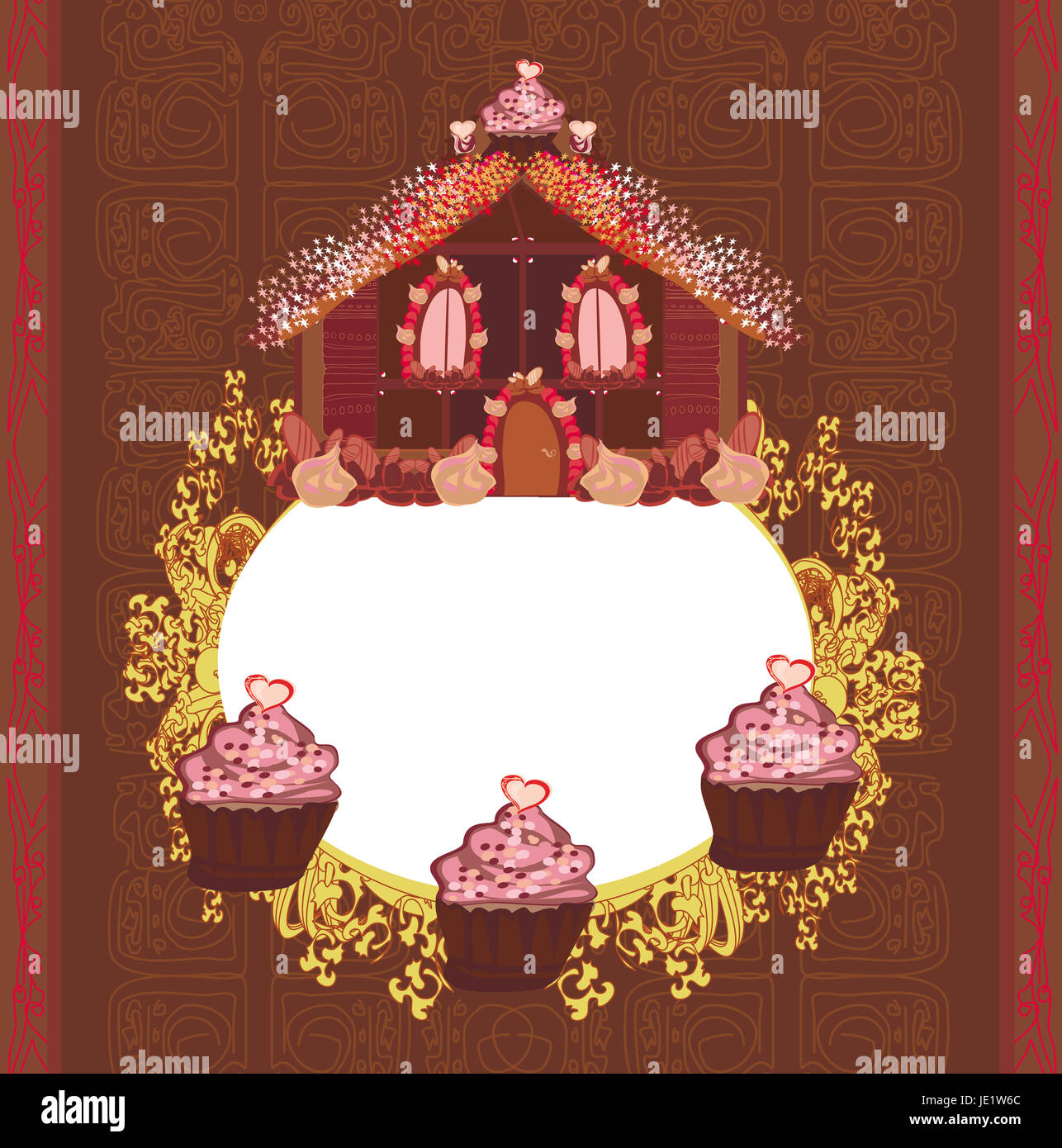 Gingerbread house , vintage frame Stock Photo - Alamy