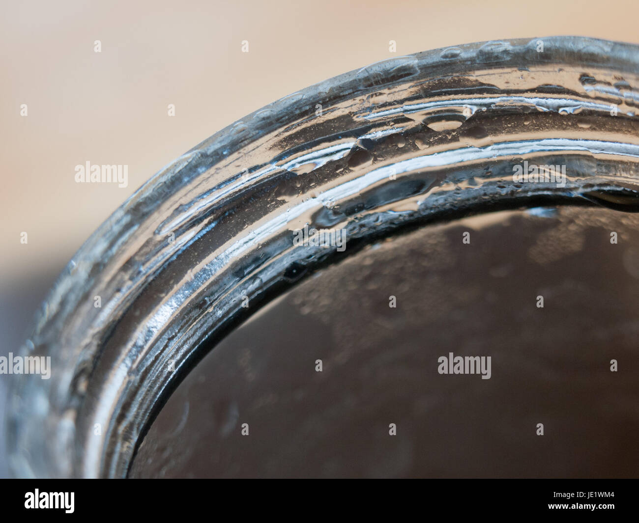 rim of jar glass empty and see through close up Stock Photo - Alamy
