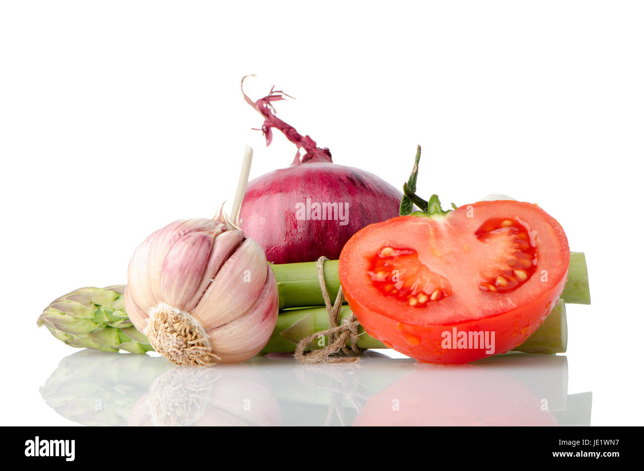 Vegetables still life Isolated on white background Stock Photo - Alamy