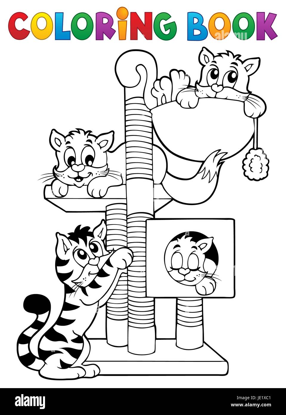 Coloring book cat theme 1 - picture illustration Stock Photo - Alamy