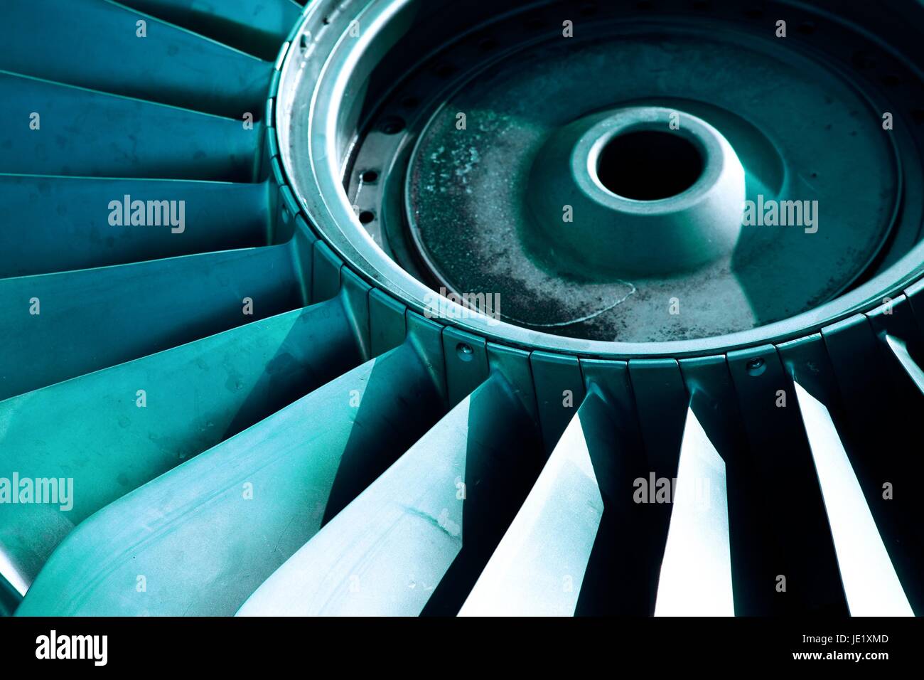 Detail of an old airplane jet engine Stock Photo - Alamy