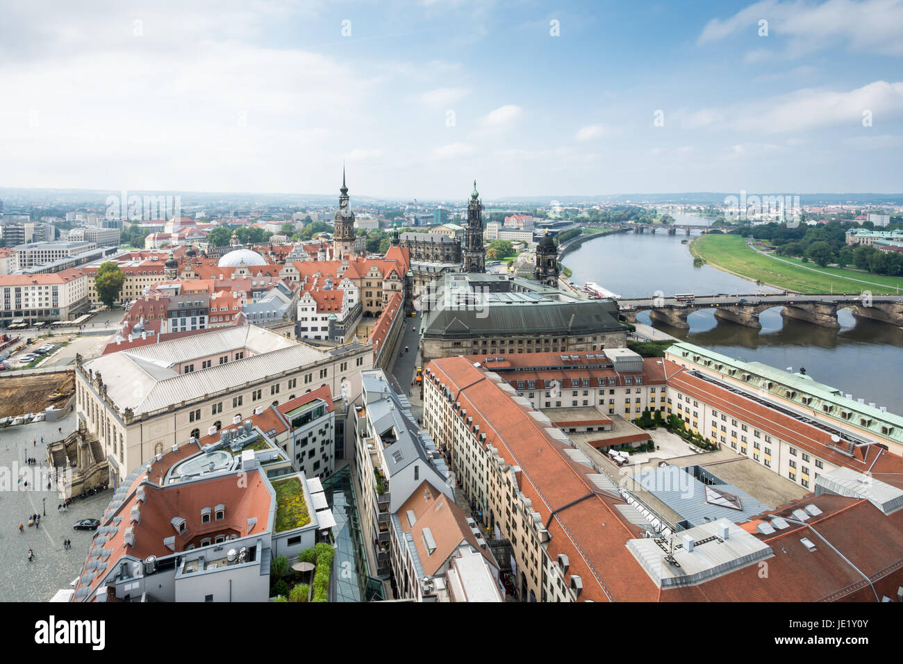 The cityscape of Dresden (Saxony) and the river Elbe Stock Photo - Alamy