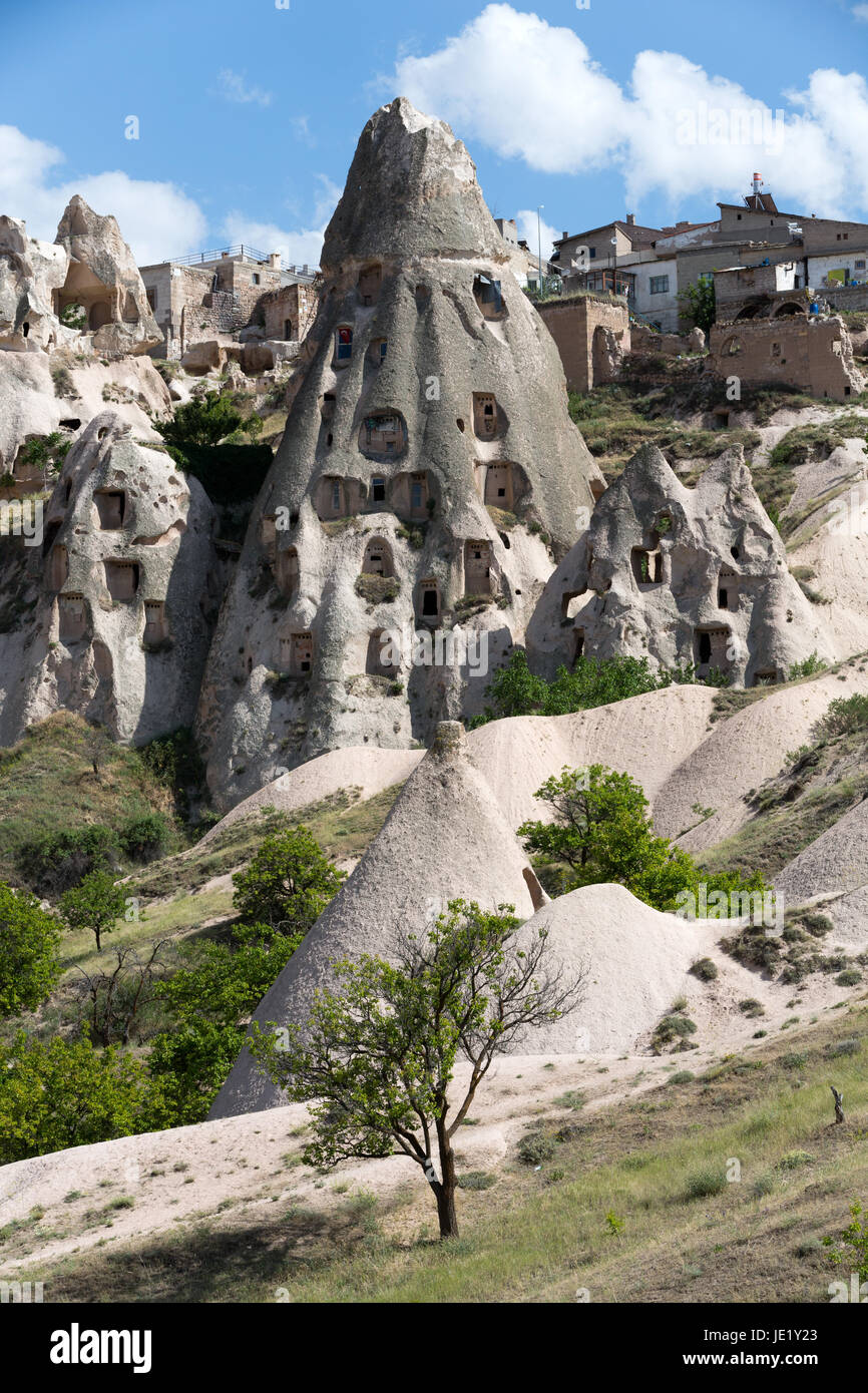 view of Uchisar castle in Cappadocia , Turkey Stock Photo - Alamy