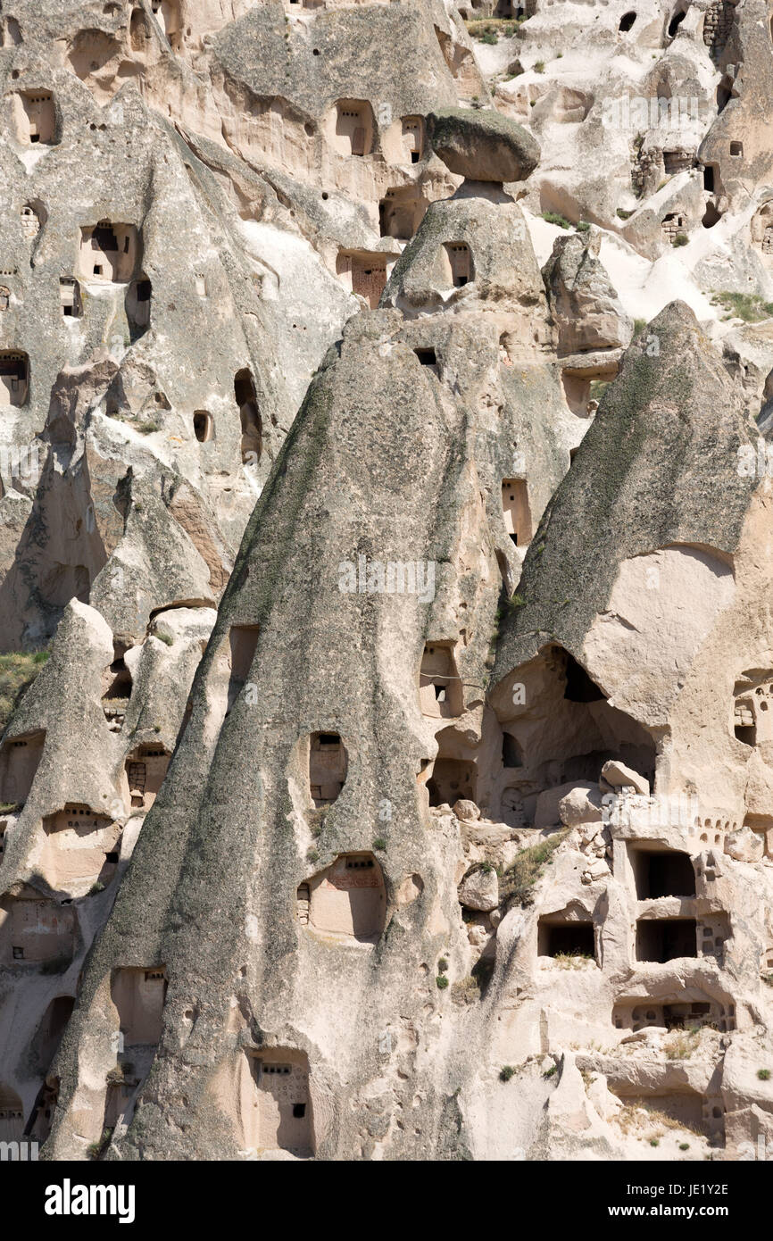 view of Uchisar castle in Cappadocia , Turkey Stock Photo - Alamy