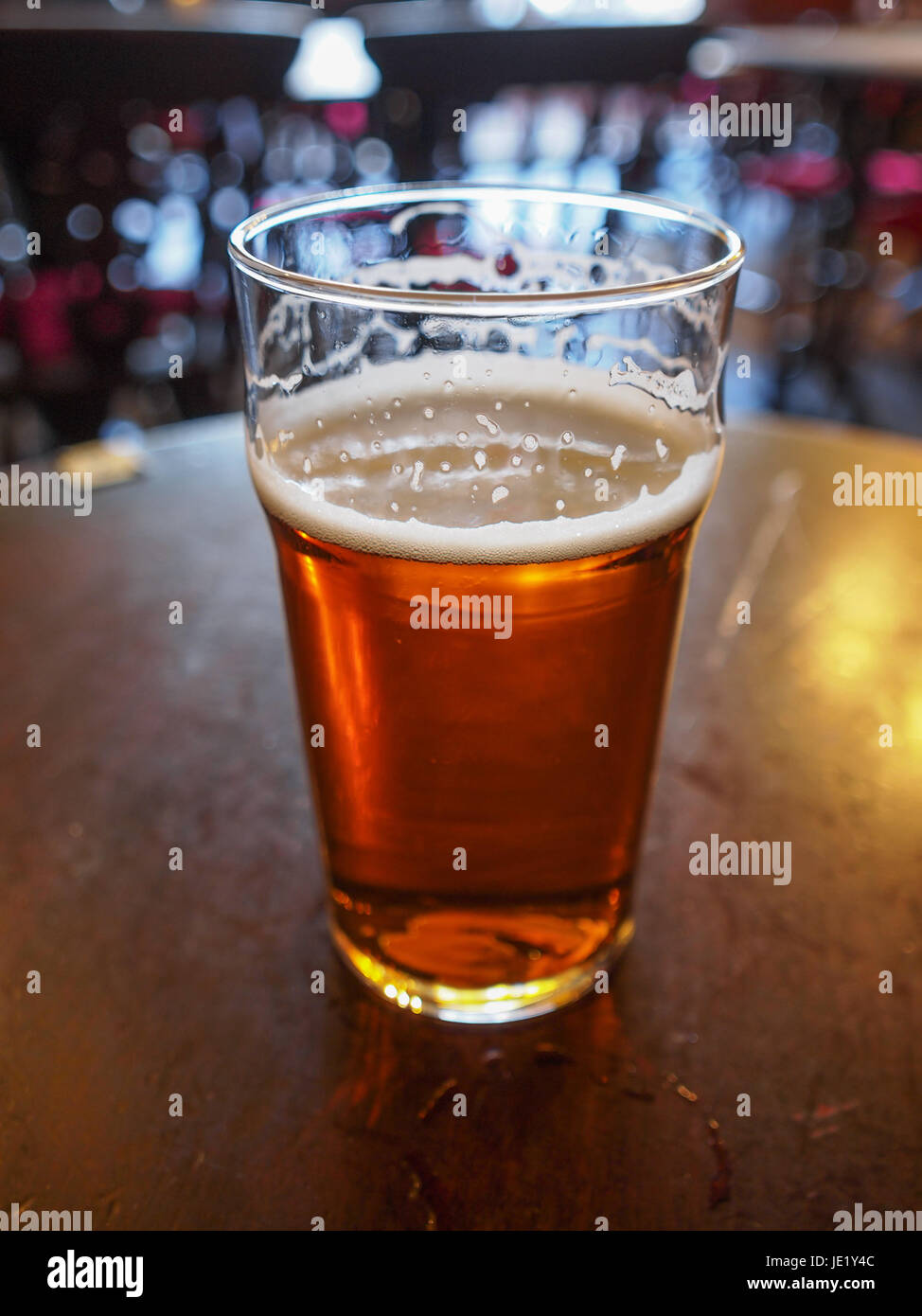 A pint of English ale beer in a pub Stock Photo - Alamy