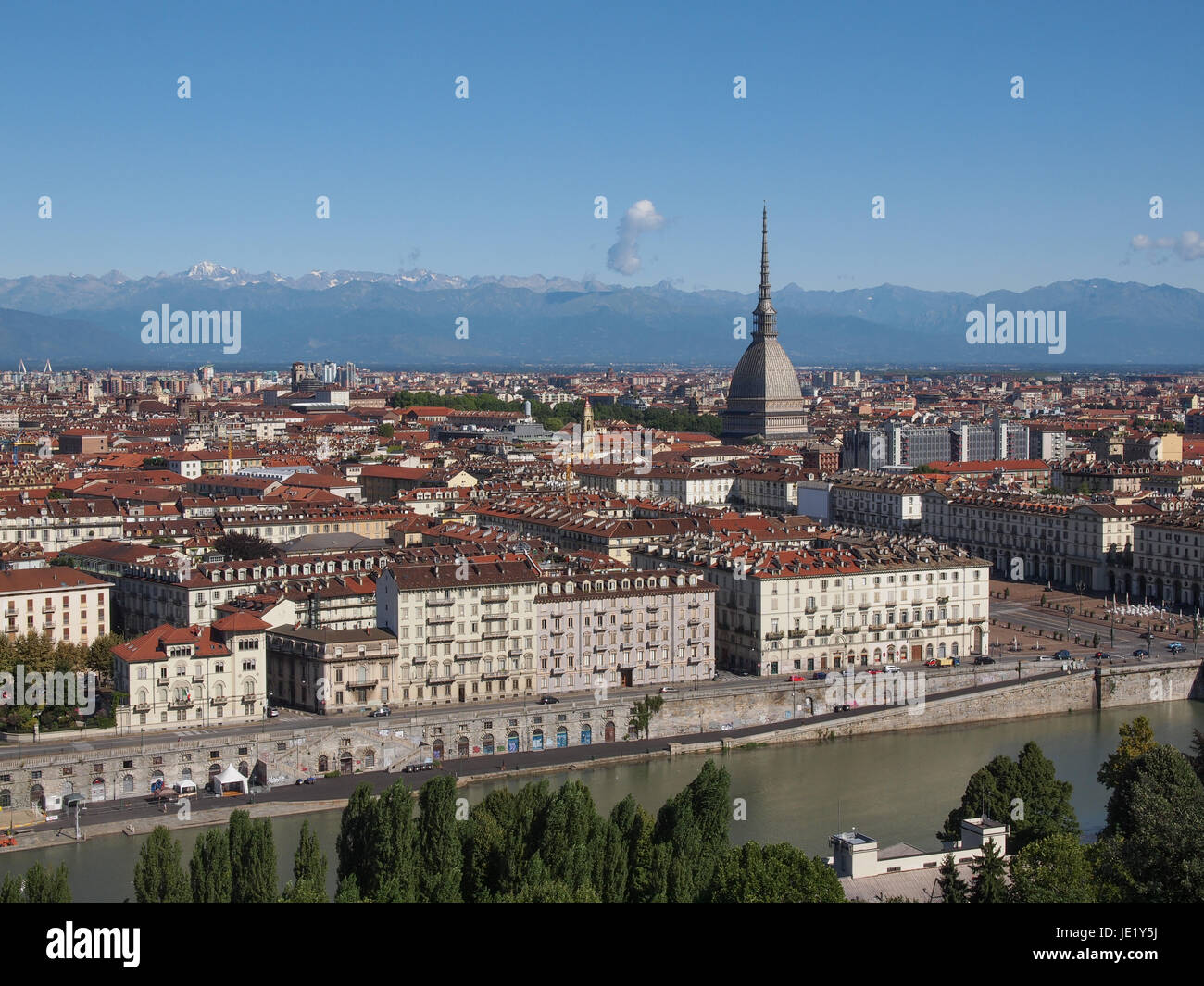 Turin skyline panorama seen from the hills surrounding the city Stock ...