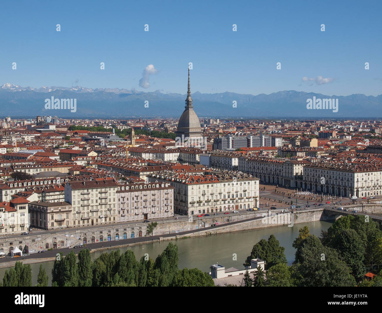 Turin skyline panorama seen from the hills surrounding the city Stock ...
