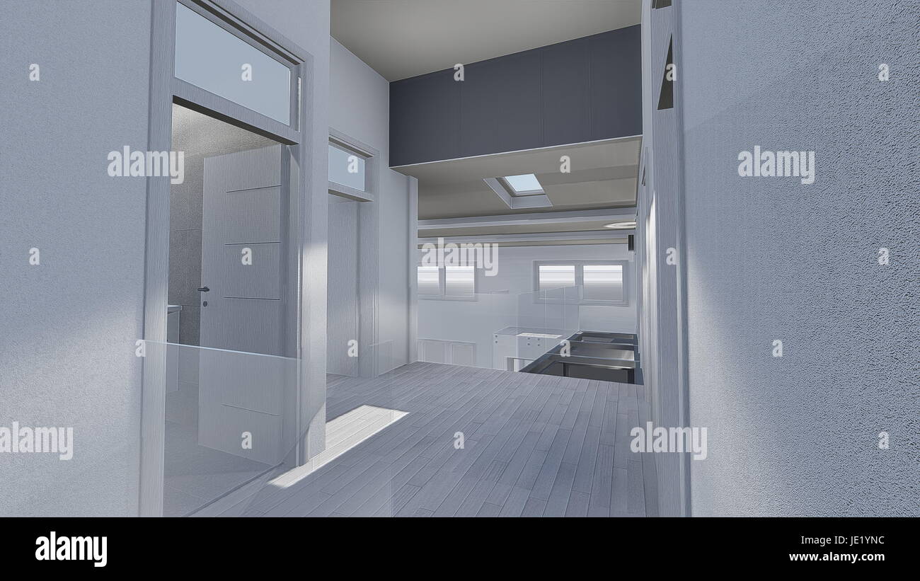 3d design of modern home appartment indoor Stock Photo - Alamy