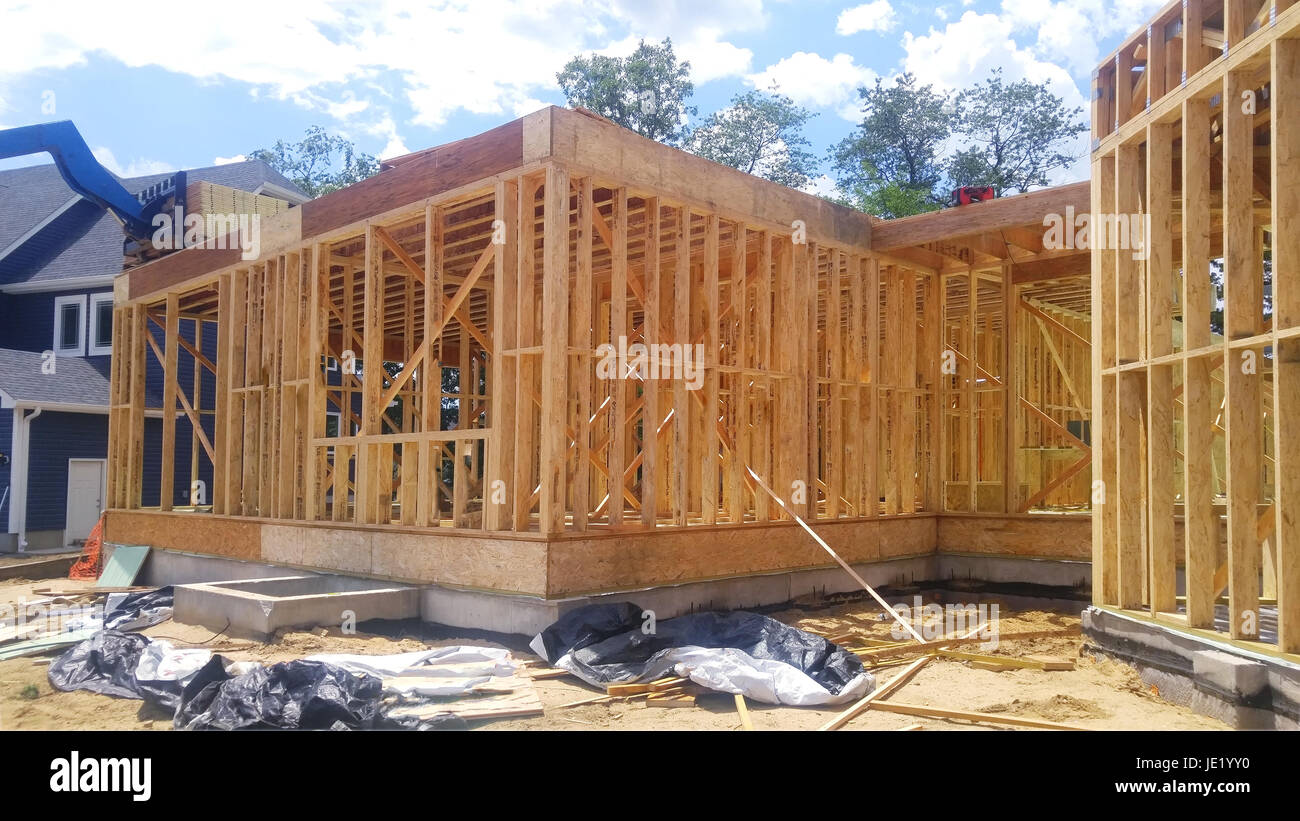 unfinished wood frame building or house Stock Photo - Alamy