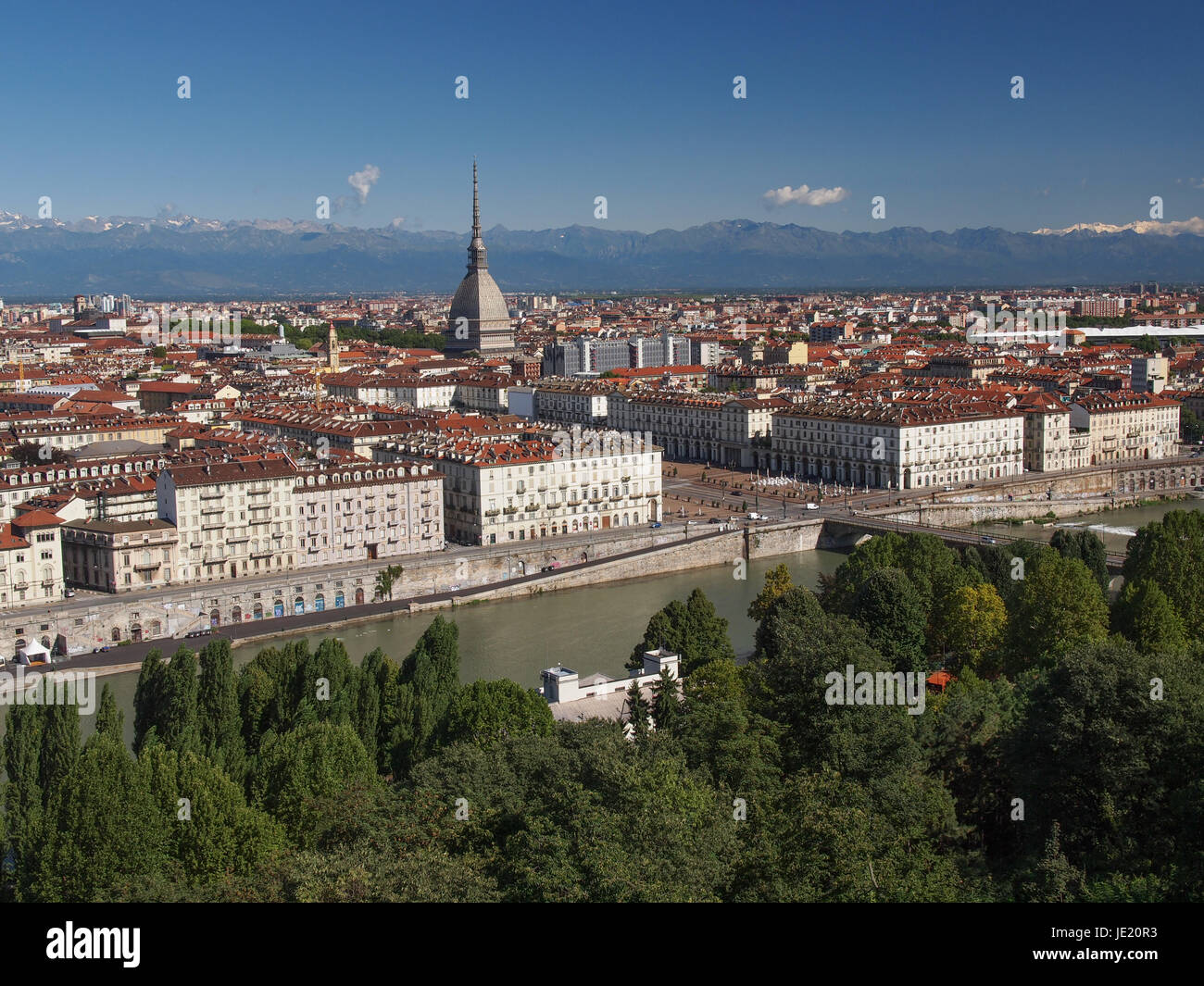 Turin skyline panorama seen from the hills surrounding the city Stock ...