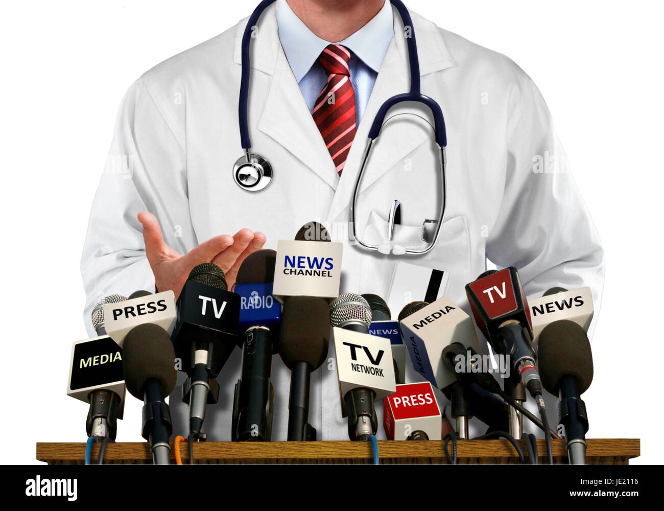 Doctor tv reporter hi-res stock photography and images - Alamy