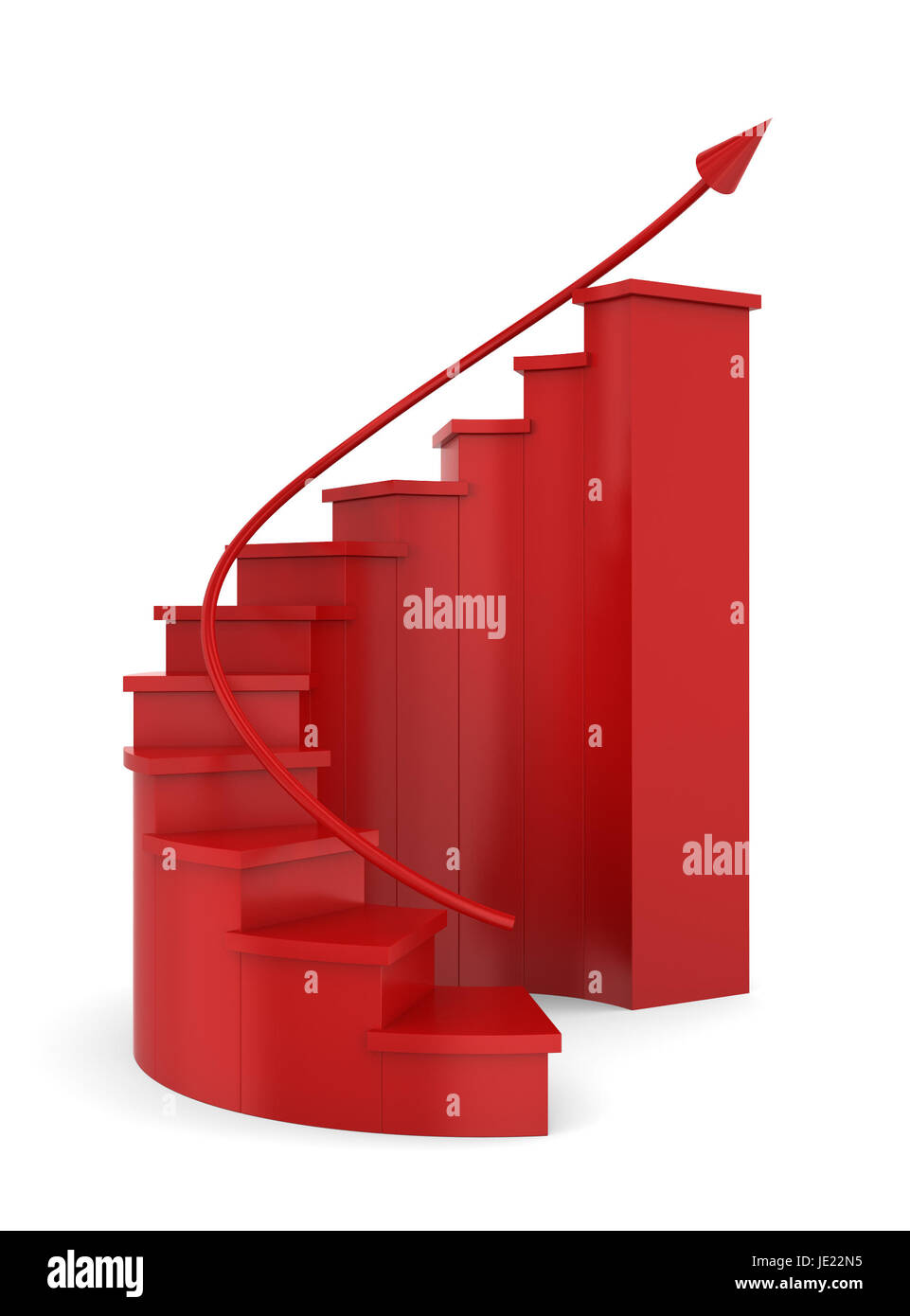 Red ladder of growth. 3d illustration on white background Stock Photo ...