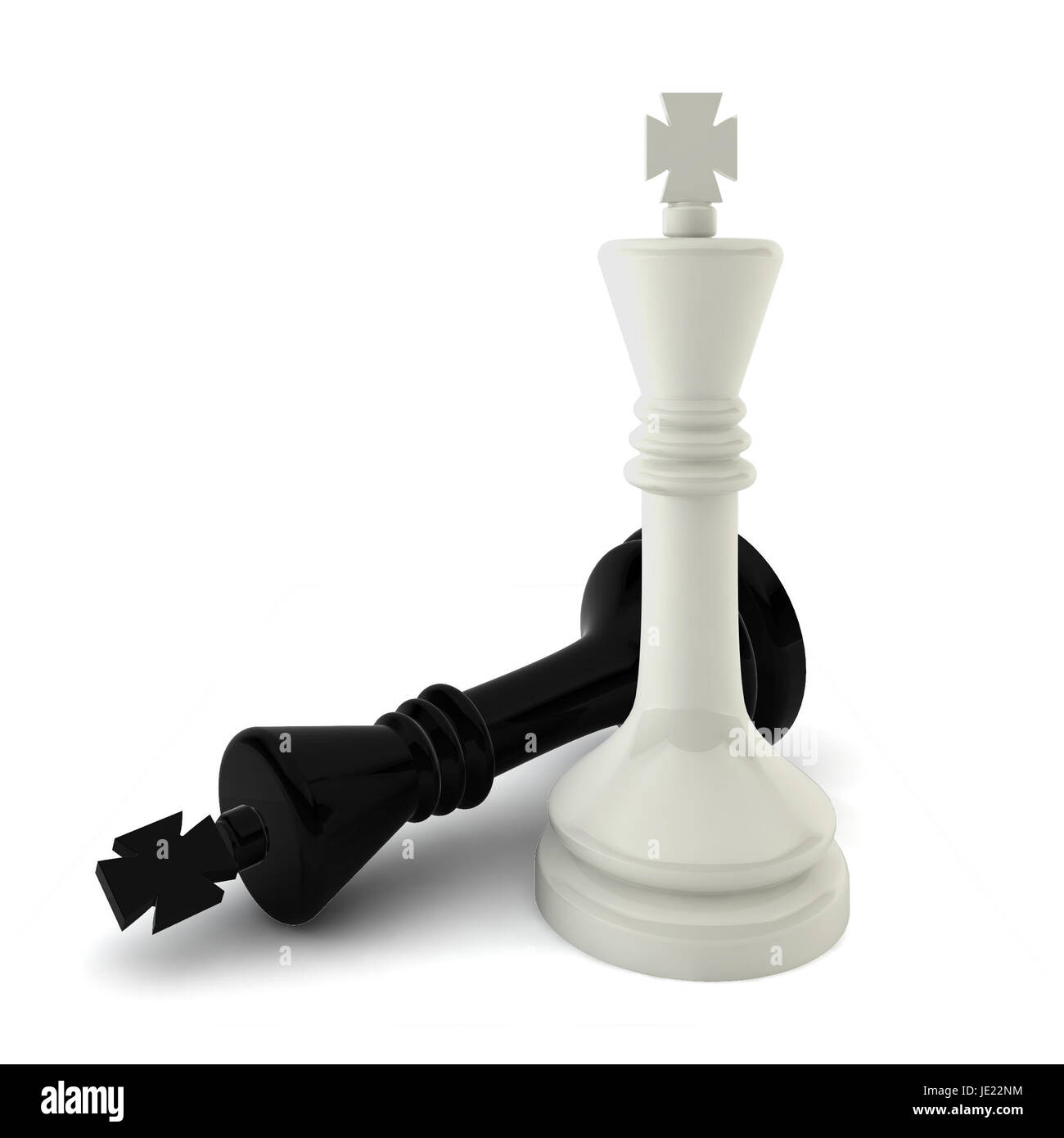 two chess kings - 3d render on white Stock Photo - Alamy