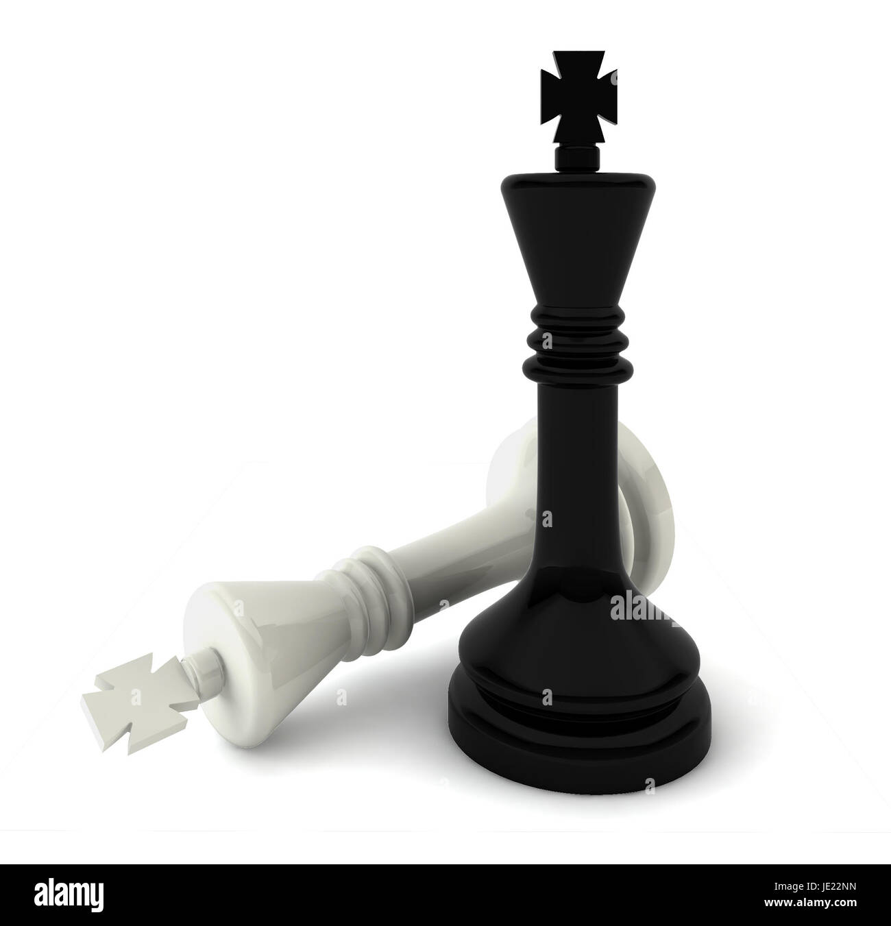 two chess kings - 3d render on white Stock Photo - Alamy