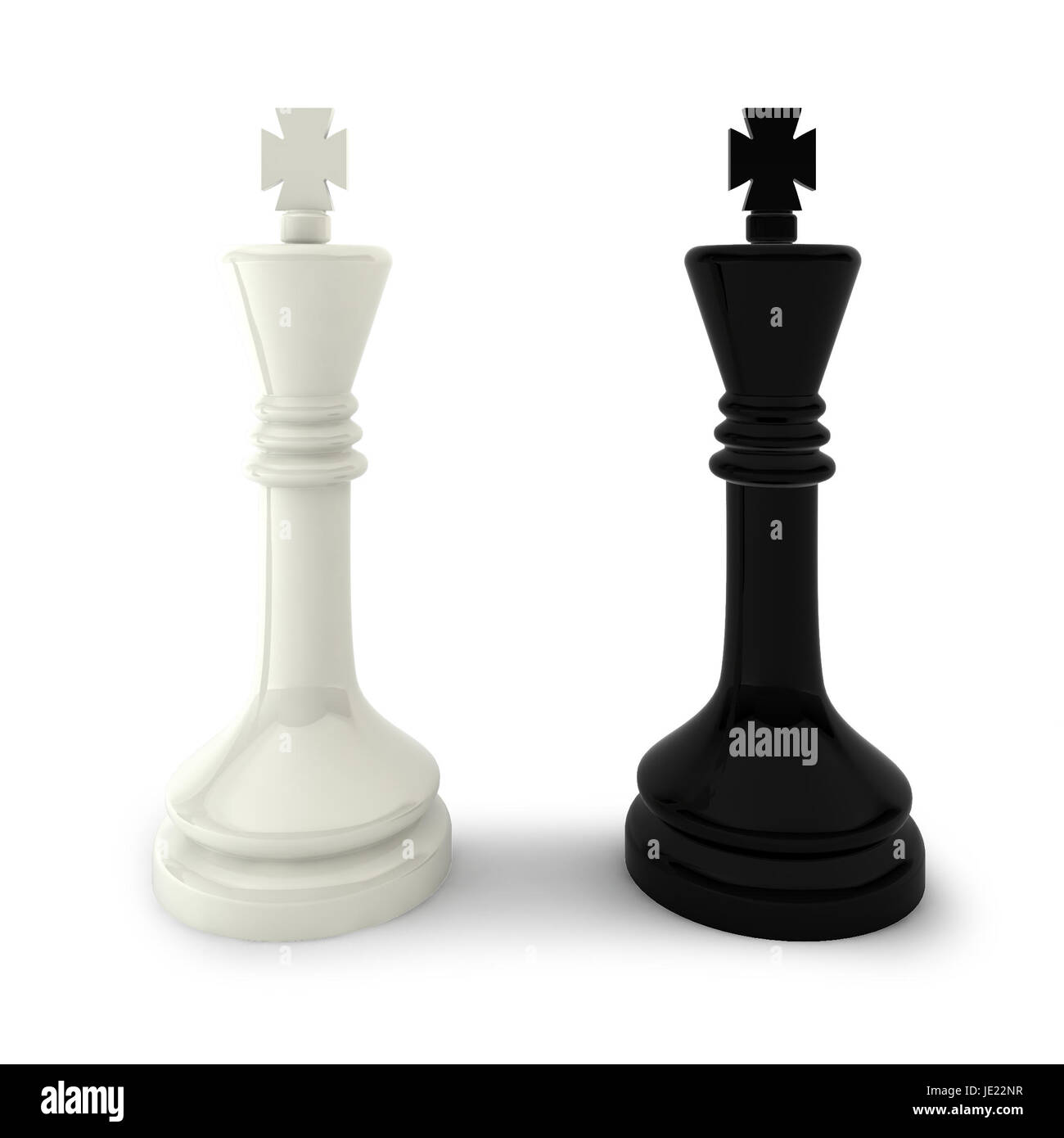 Two chess kings. 3d illustration on white background Stock Photo - Alamy
